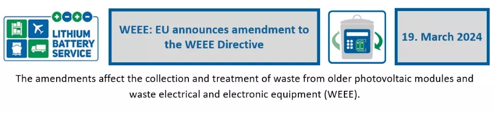 WEEE: EU announces amendment to the WEEE Directive